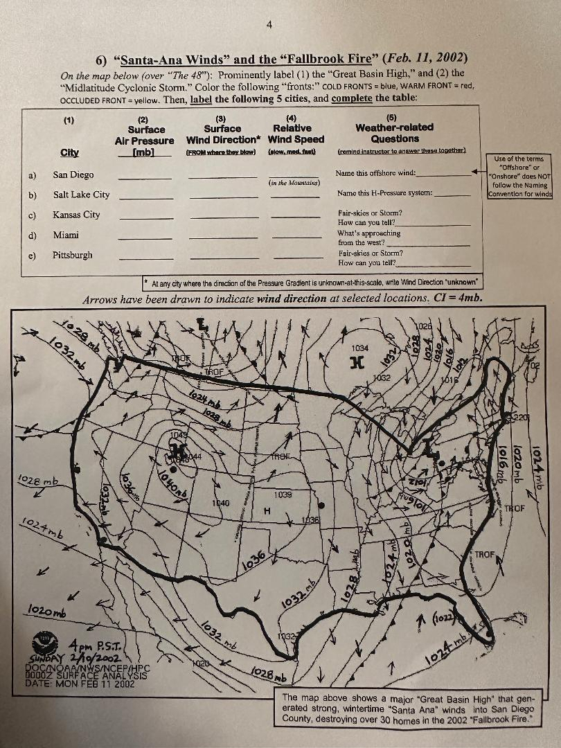 Solved 4"Santa-Ana Winds" and the "Fallbrook Fire" | Chegg.com