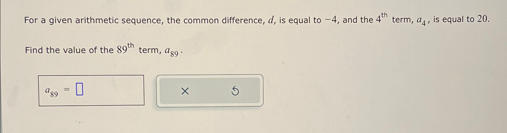 Solved For a given arithmetic sequence, the common | Chegg.com