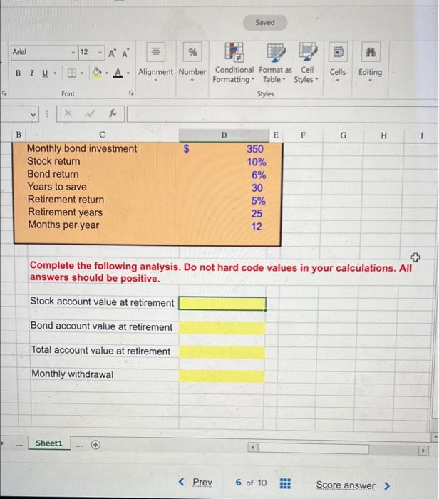 Solved Bis Calculating Annuities Excel х File Home 