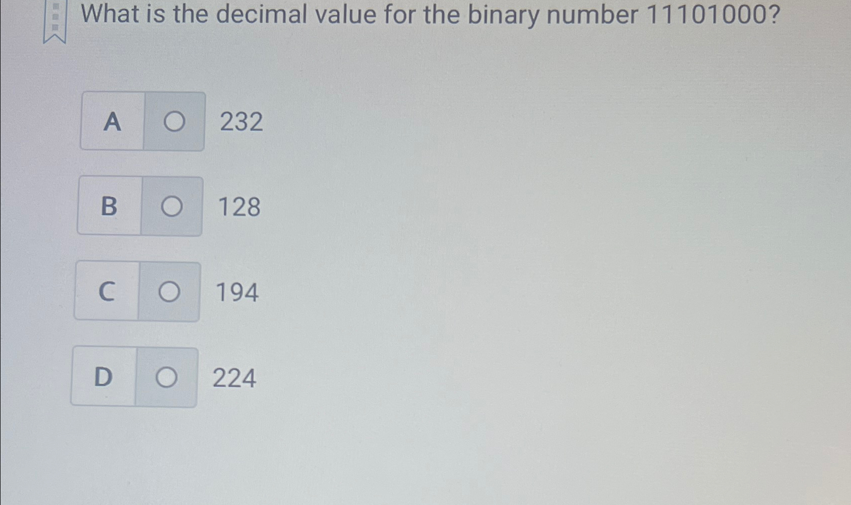 Solved What is the decimal value for the binary number | Chegg.com
