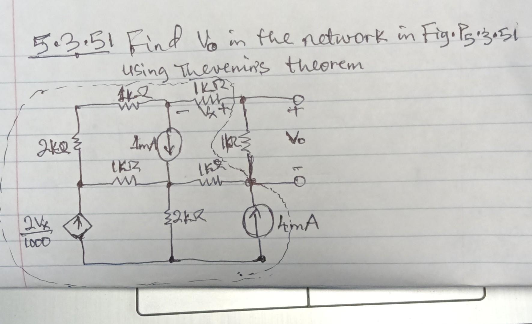 Solved 5.3 .51 Find V0 in the network in Fig. P5⋅3⋅51 usina | Chegg.com