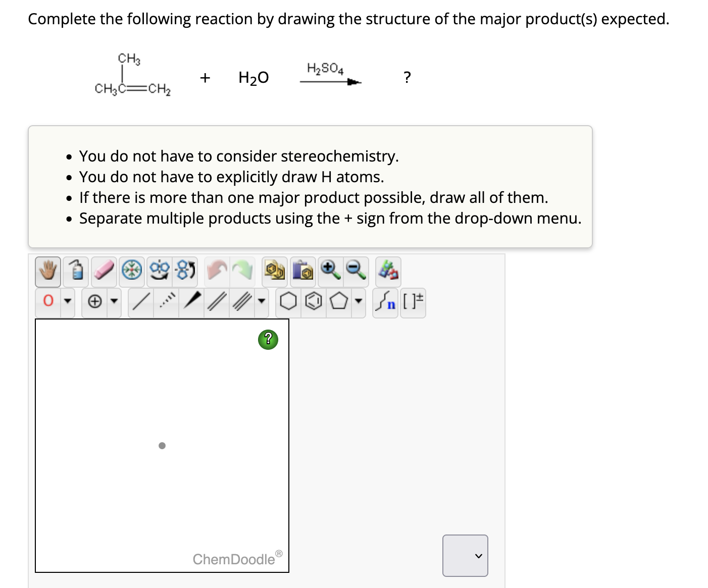 Solved Complete the following reaction by drawing the | Chegg.com