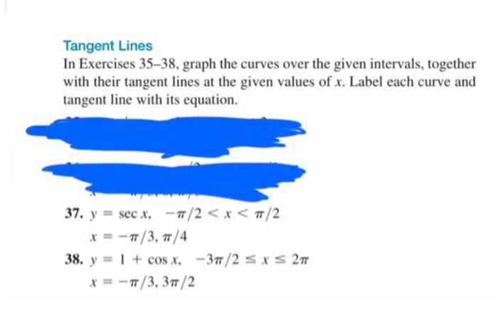 Solved Tangent Lines In Exercises 35-38, graph the curves | Chegg.com