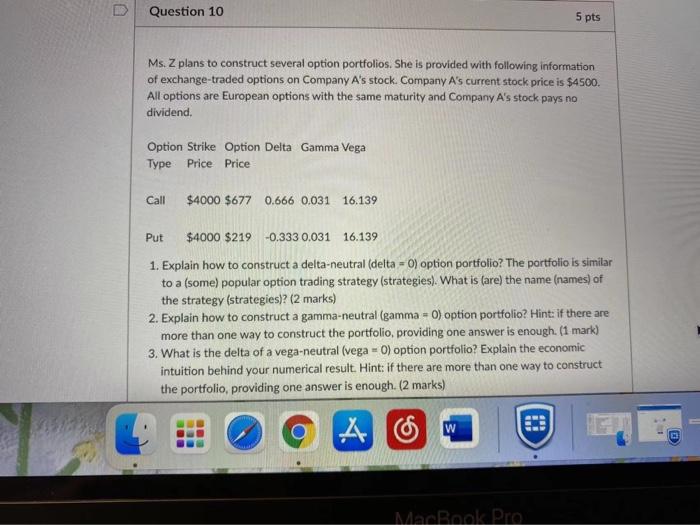 Solved D Question 10 5 pts Ms. Z plans to construct several | Chegg.com