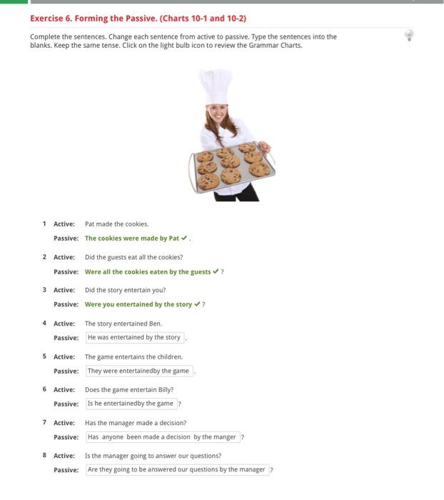 Exercise 6. Forming the Passive. (Charts 10-1 and | Chegg.com