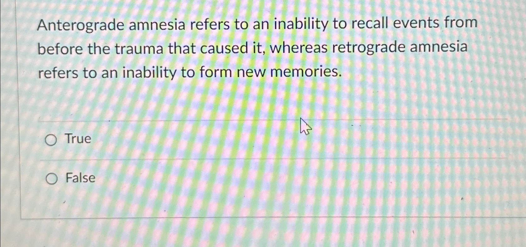 Solved Anterograde amnesia refers to an inability to recall | Chegg.com