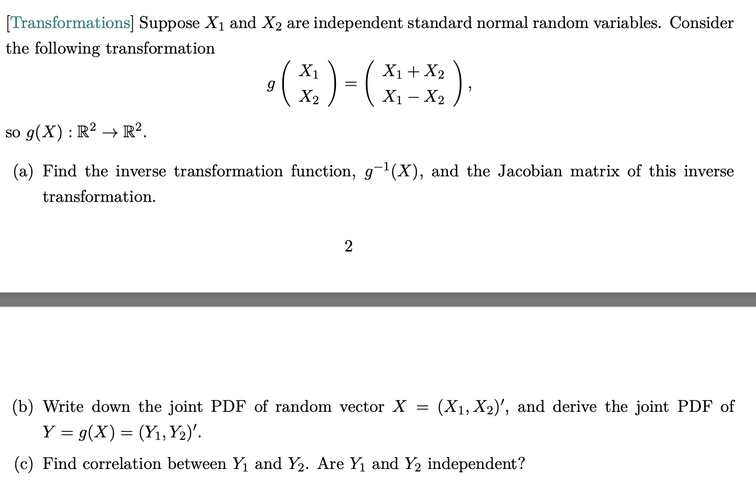 Solved [Transformations] ﻿Suppose x1 ﻿and x2 ﻿are | Chegg.com