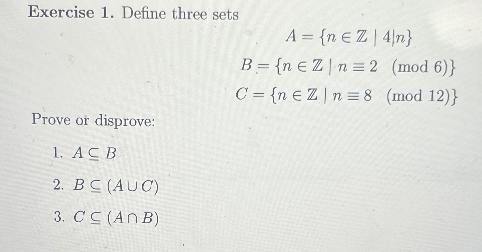 Solved Exercise 1. ﻿Define three | Chegg.com
