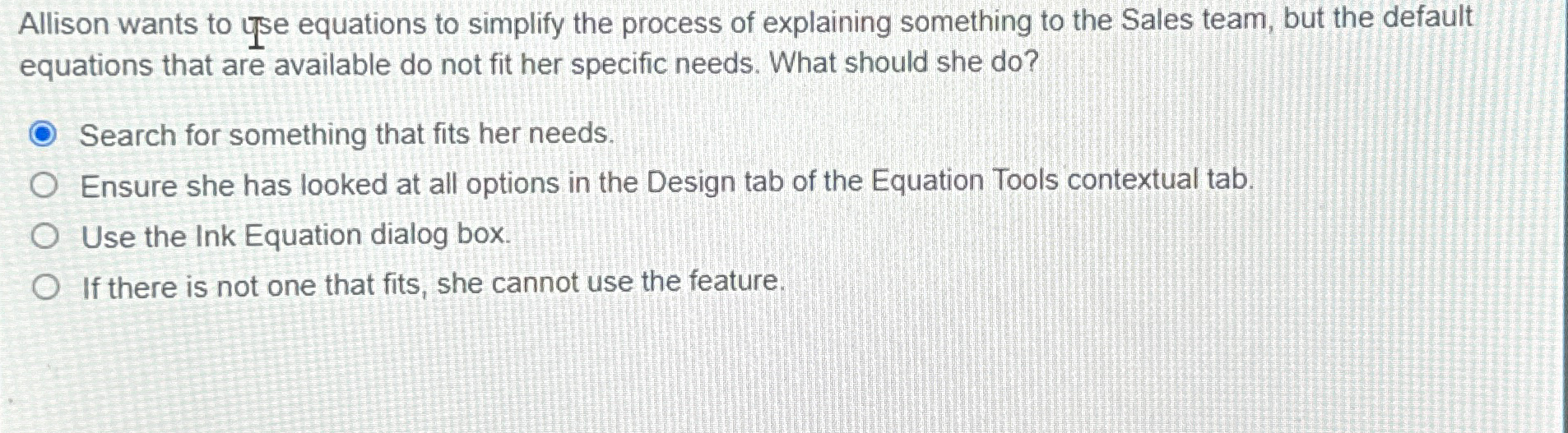 Solved Allison wants to use equations to simplify the | Chegg.com
