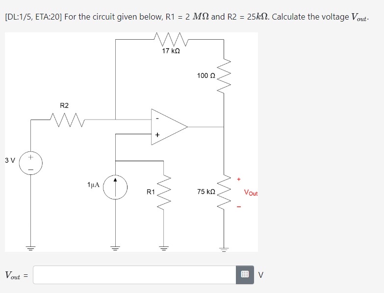 Solved [DL:1/5, ﻿ETA:20] ﻿For the circuit given below, | Chegg.com