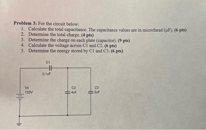 Solved Problem 3: For the circuit below: 1. Calculate the | Chegg.com