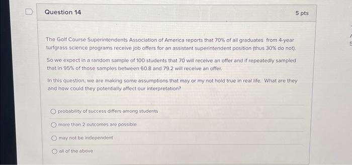 Solved The Golf Course Superintendents Association of | Chegg.com