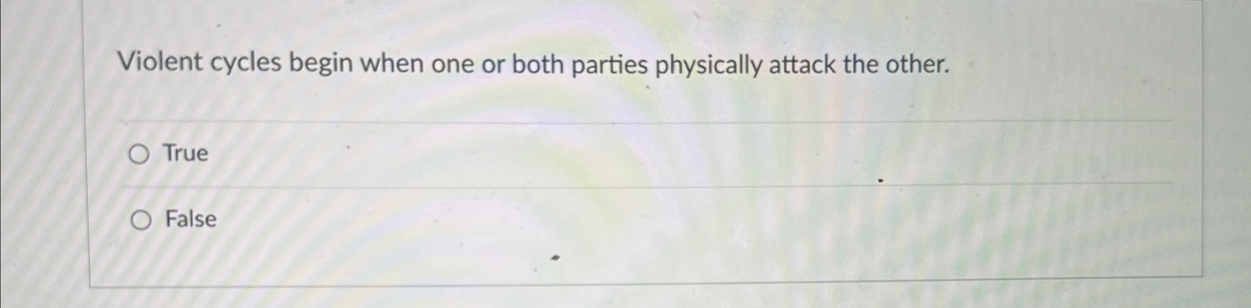 Solved Violent cycles begin when one or both parties | Chegg.com