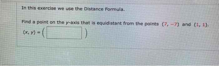 Solved In this exercise we use the Distance Formula. Find a | Chegg.com