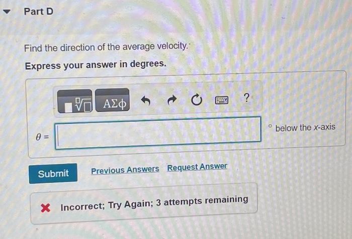 Find the direction of the average velocity. Express | Chegg.com