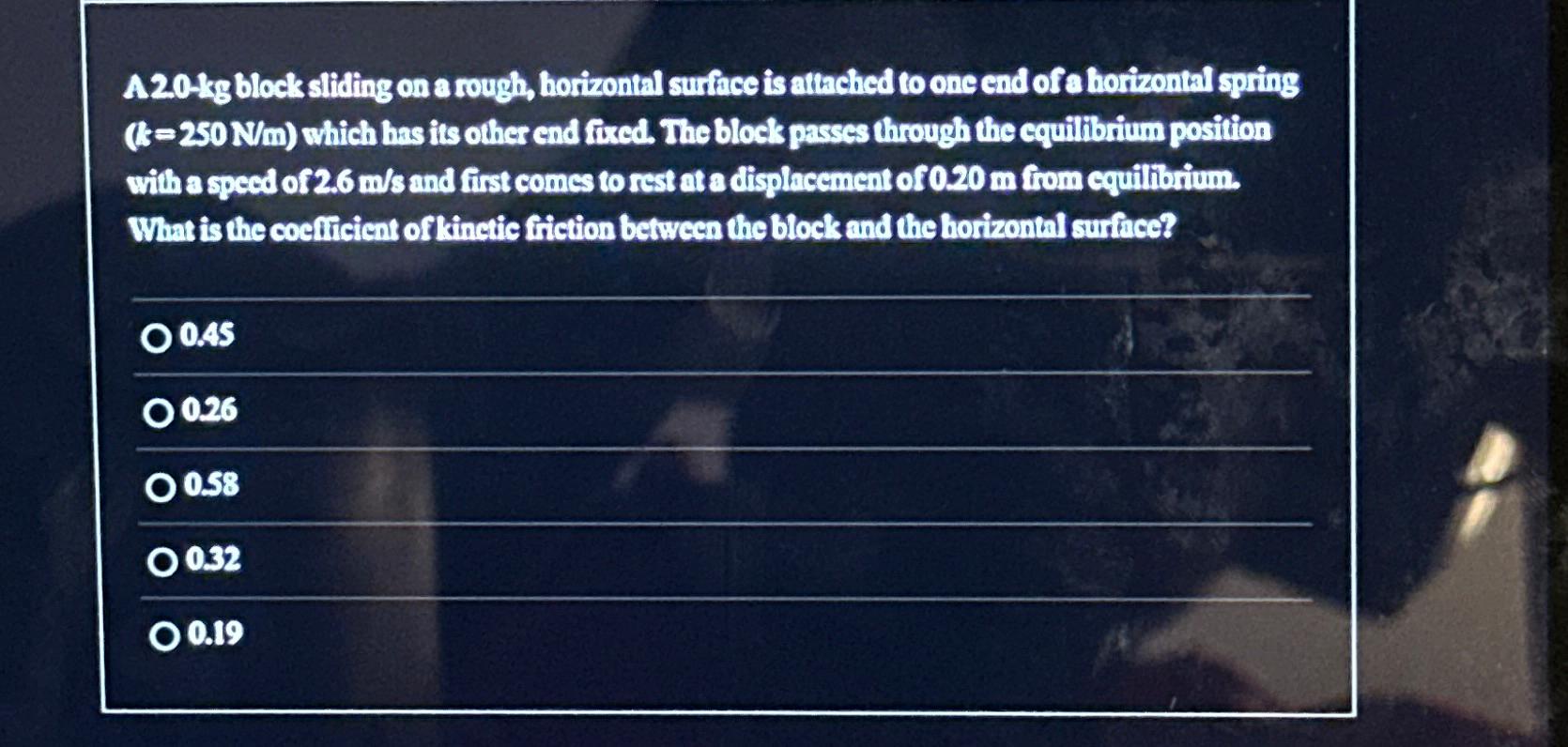 Solved A 20.kg ﻿block stiding on a rough, horizontal surface | Chegg.com