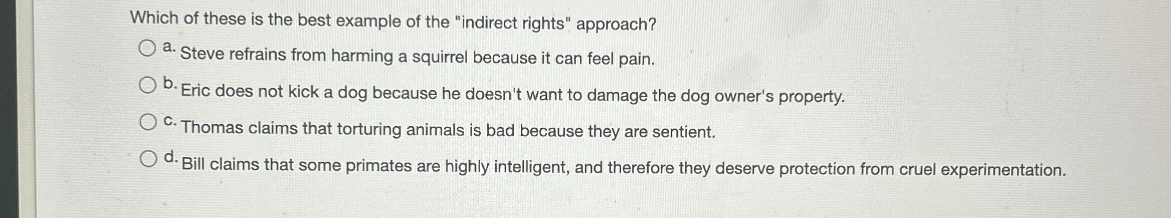 Solved Which of these is the best example of the "indirect | Chegg.com