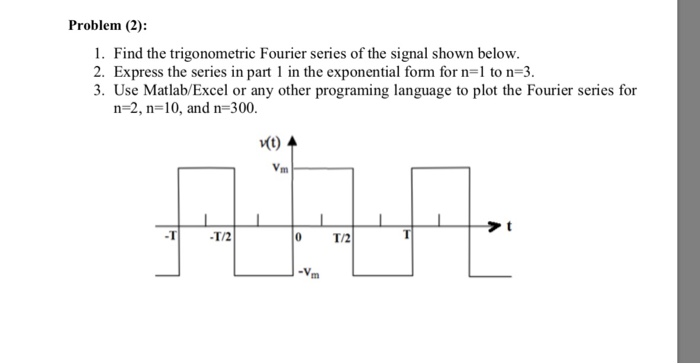 Solved Problem (2) 1. Find the trigonometric Fourier series | Chegg.com