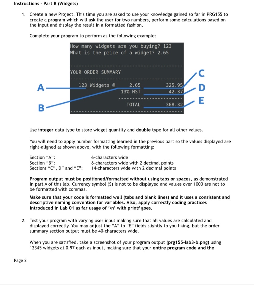 Solved Instructions - ﻿Part B (Widgets)Create a new Project. | Chegg.com