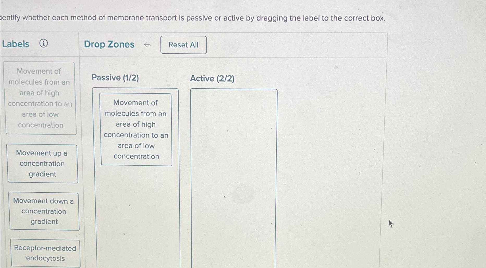 Solved lentify whether each method of membrane transport is | Chegg.com