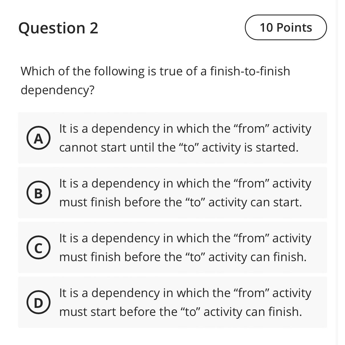 Solved Question 210 ﻿PointsWhich of the following is true of | Chegg.com