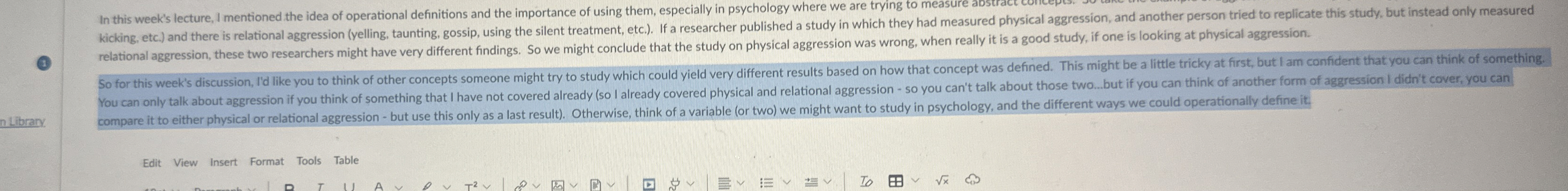 Solved In this week's lecture, I mentioned the idea of | Chegg.com