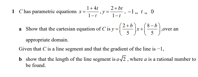 Solved 1C ﻿has parametric equations | Chegg.com
