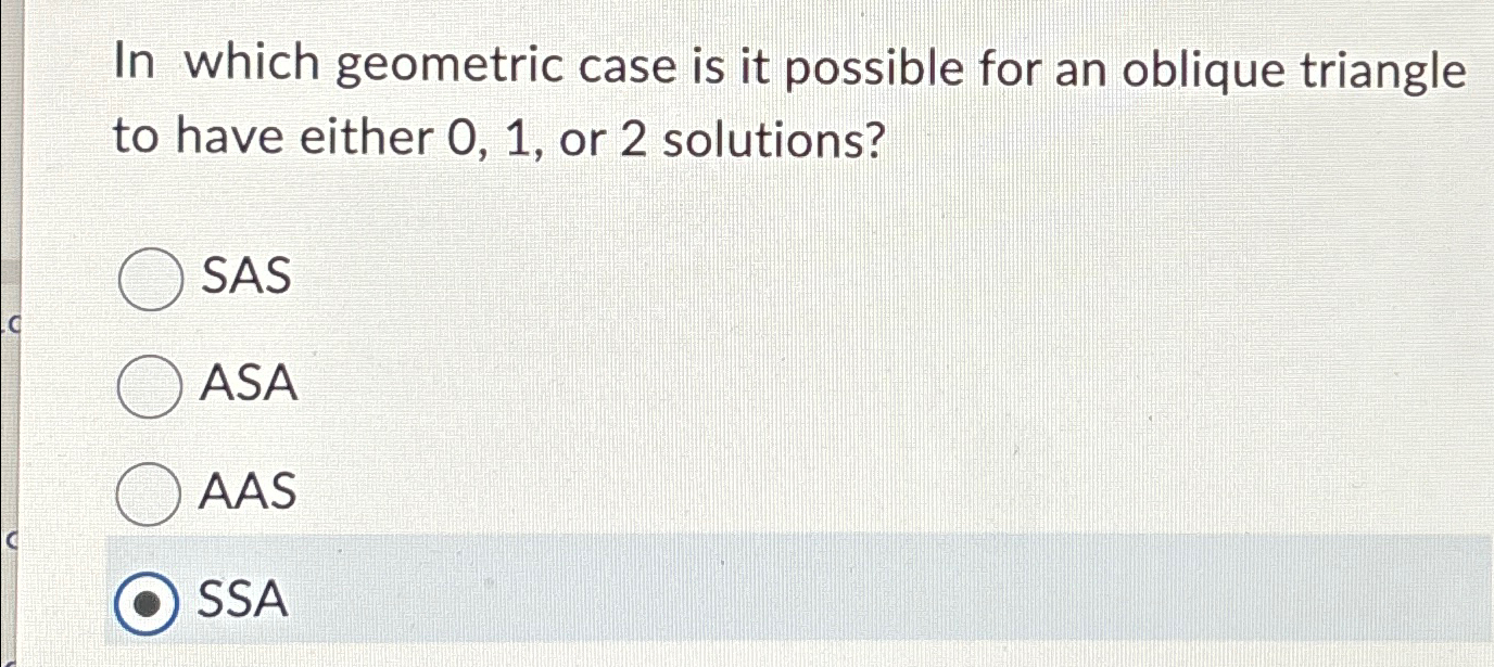 Solved In which geometric case is it possible for an oblique | Chegg.com