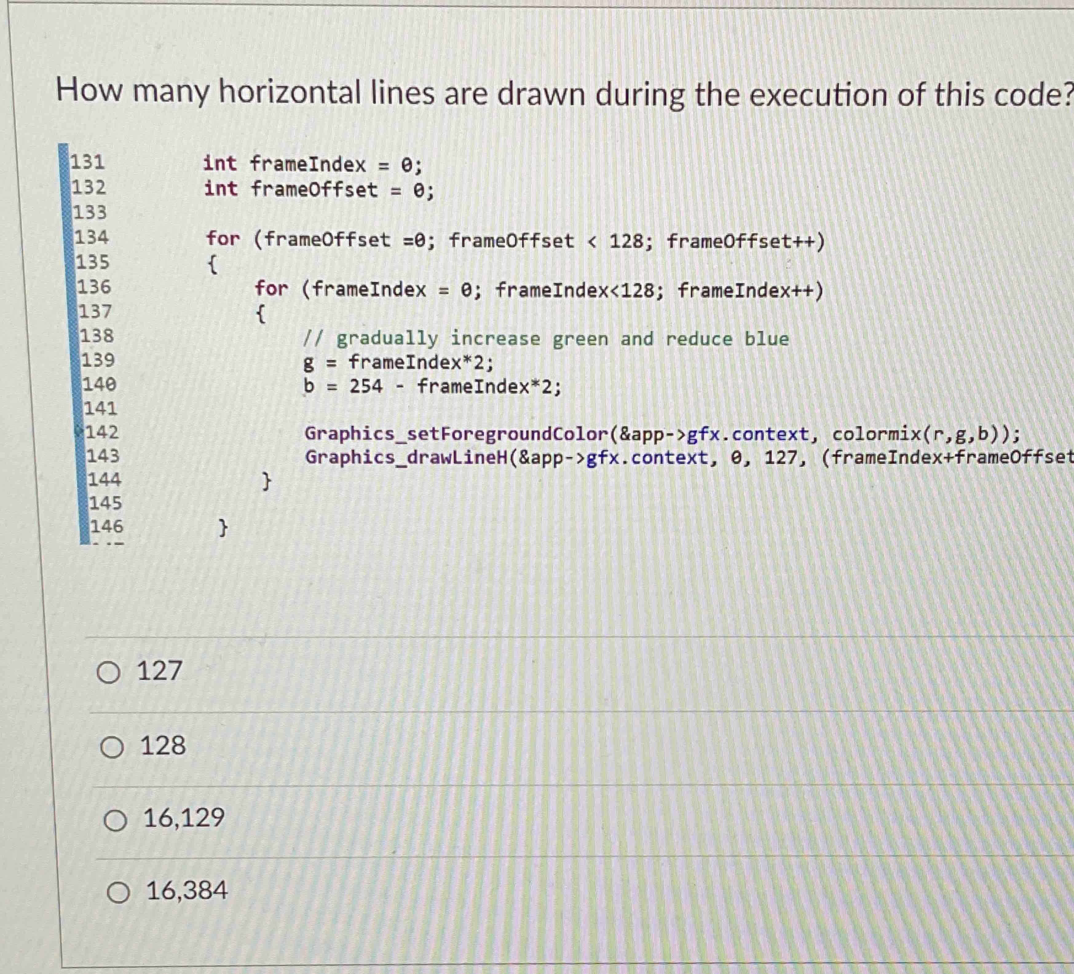 Solved nHow many horizontal lines are drawn during the | Chegg.com