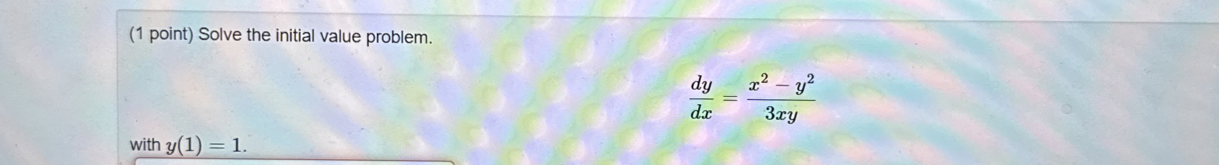 (1 ﻿point) ﻿Solve the initial value | Chegg.com