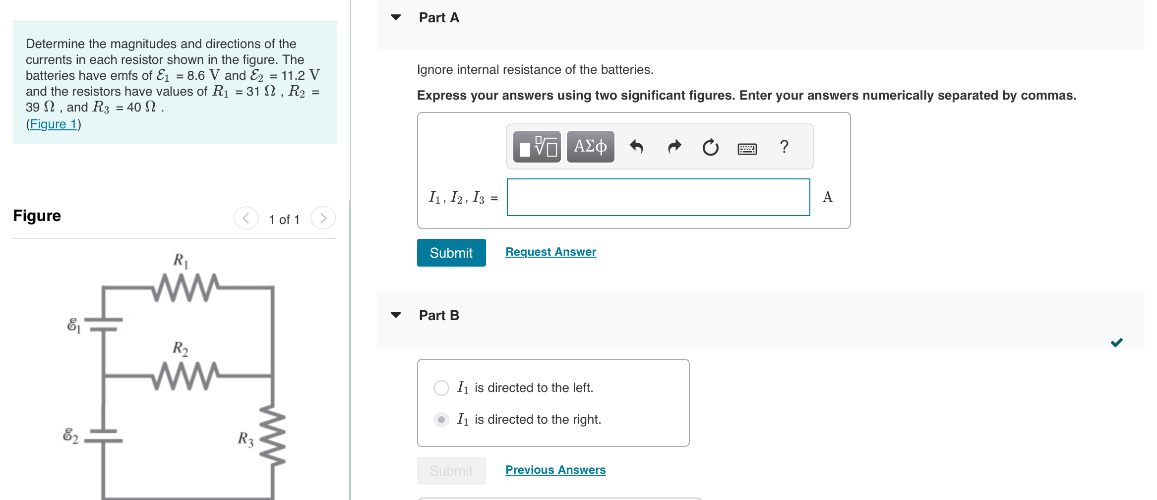 Solved Part ADetermine the magnitudes and directions of | Chegg.com