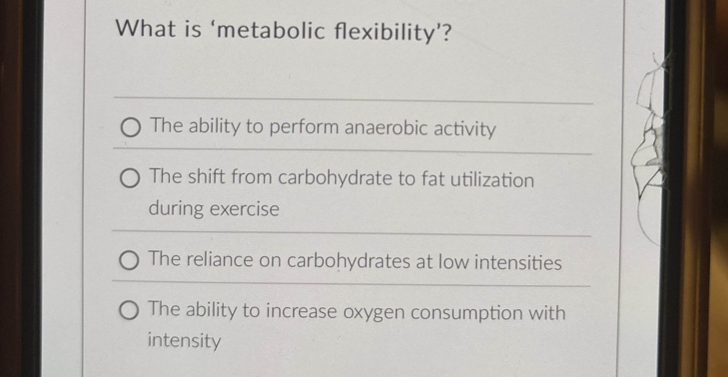 Solved What is 'metabolic flexibility'?The ability to | Chegg.com