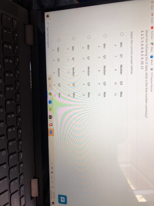 Solved Apps M Gmail YouTube Maps Word 8 TTP Payment Receipt | Chegg.com