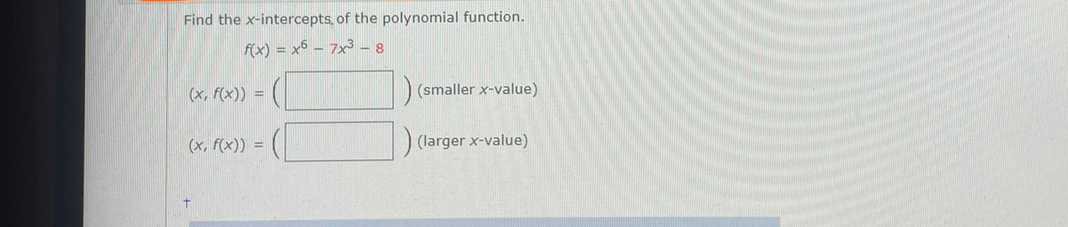 Solved Find the x-intercepts of the polynomial | Chegg.com