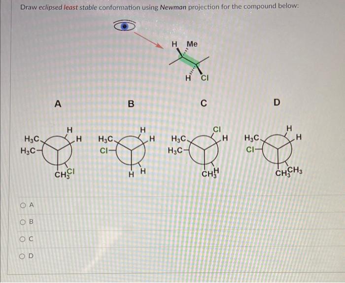 Solved Which Newman projection corresponds to the compound | Chegg.com