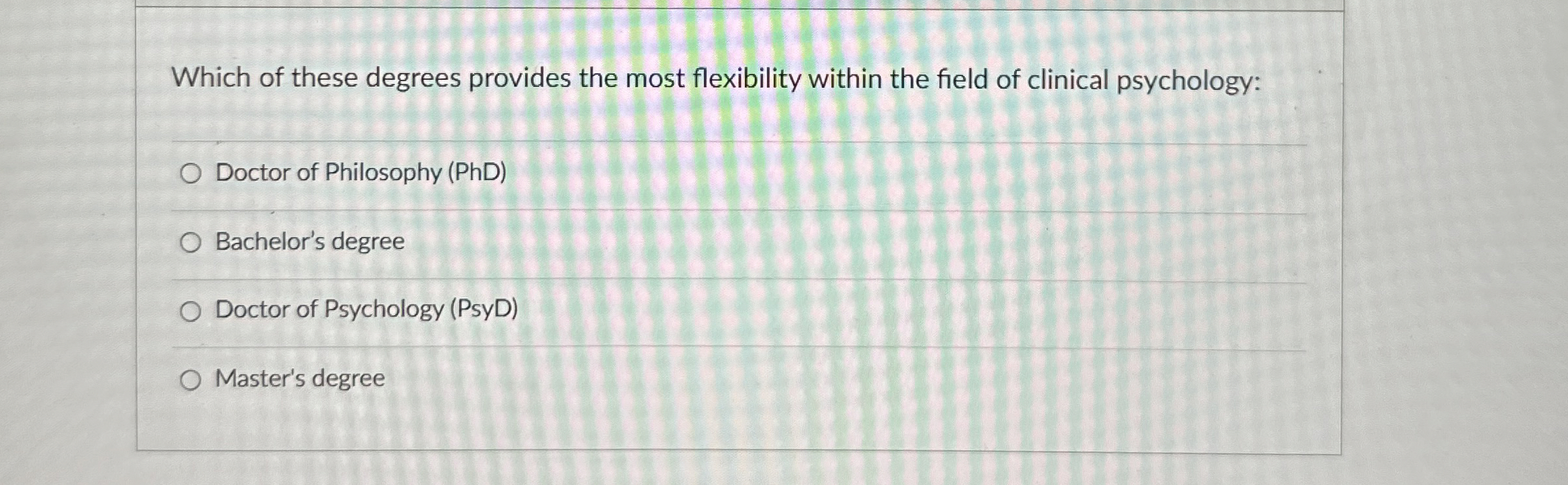 Solved Which of these degrees provides the most flexibility | Chegg.com
