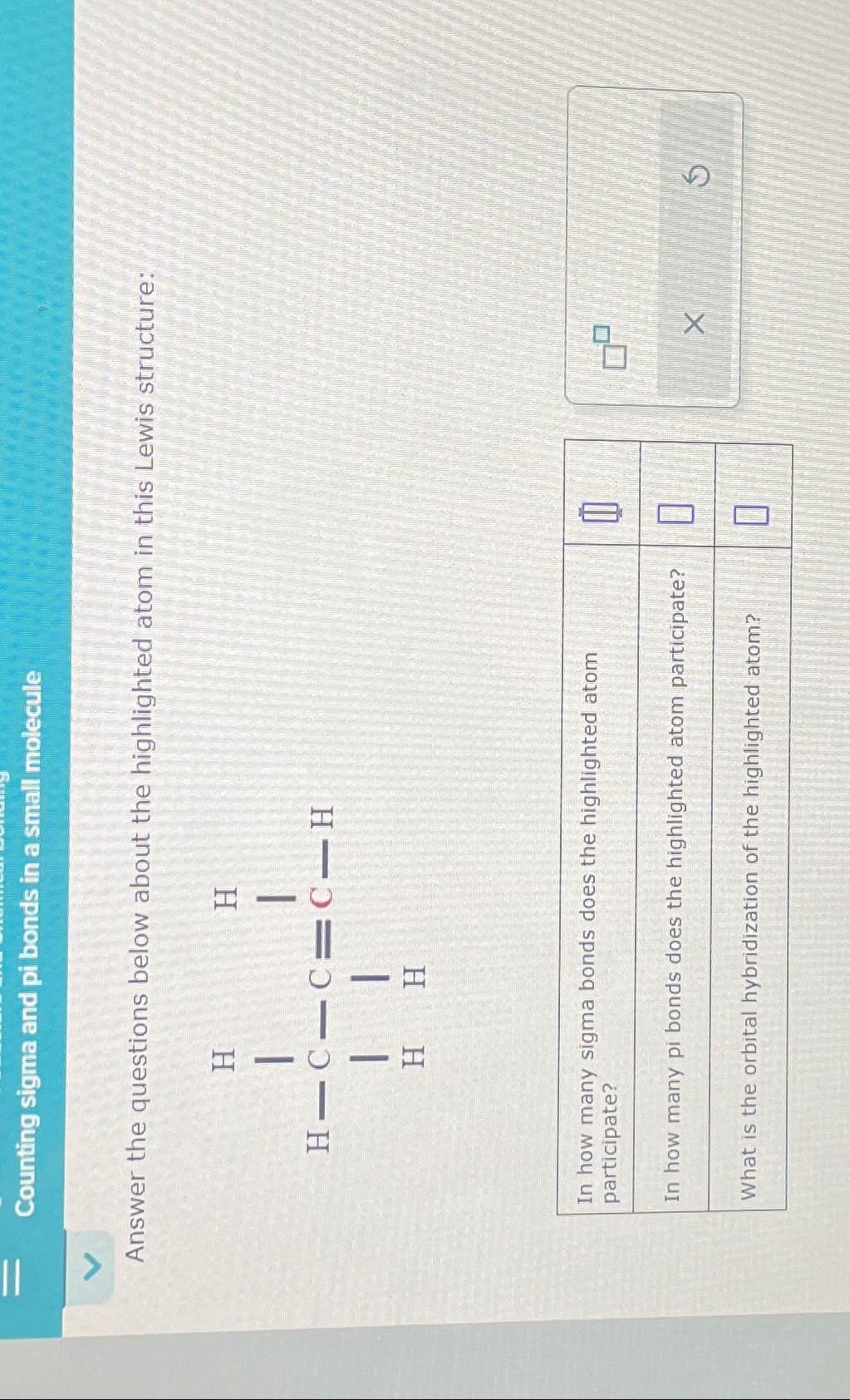 Solved Counting sigma and pi bonds in a small moleculeAnswer | Chegg.com