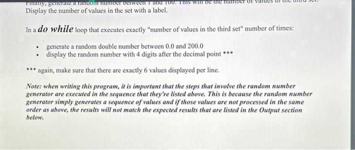 Solved Display the number of values in the set with a label. | Chegg.com