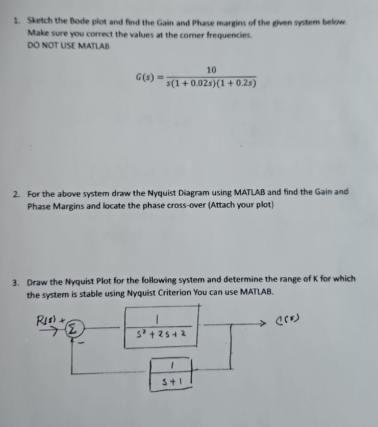 Solved Sketch the Bode plot and find the Gain and Phase | Chegg.com