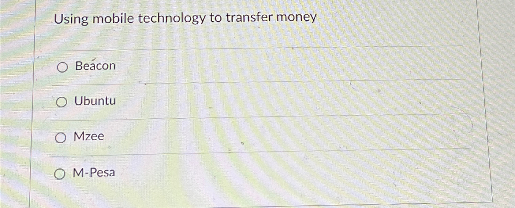 Solved Using mobile technology to transfer | Chegg.com