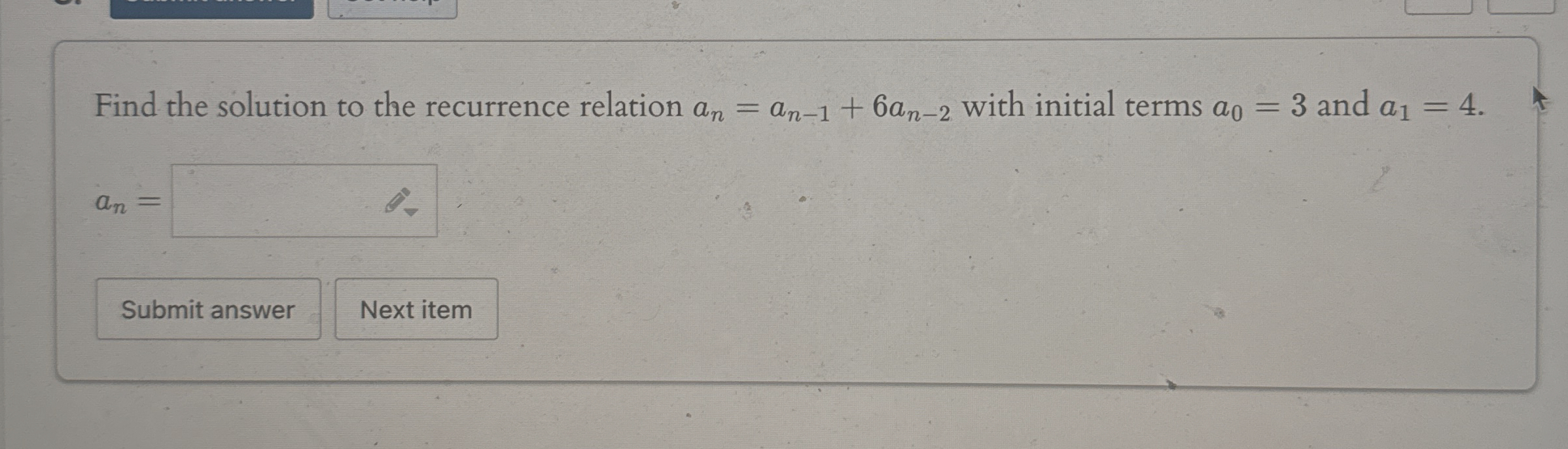 Solved Find The Solution To The Recurrence Relation