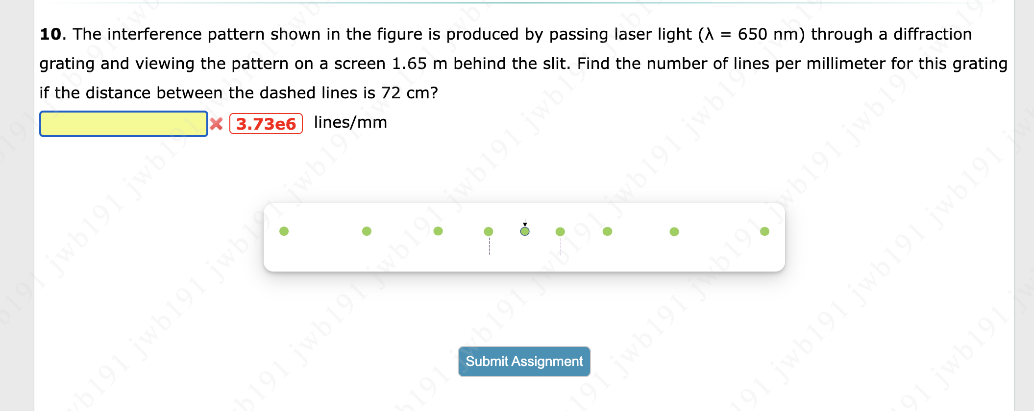 Solved The interference pattern shown in the figure is | Chegg.com