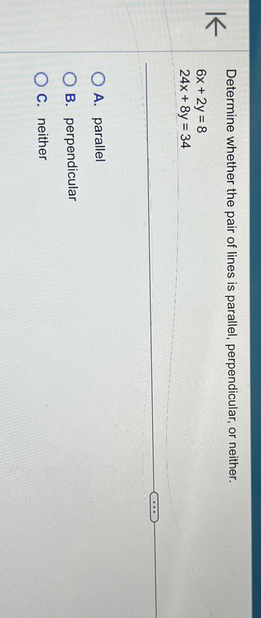 Solved Determine whether the pair of lines is parallel, | Chegg.com