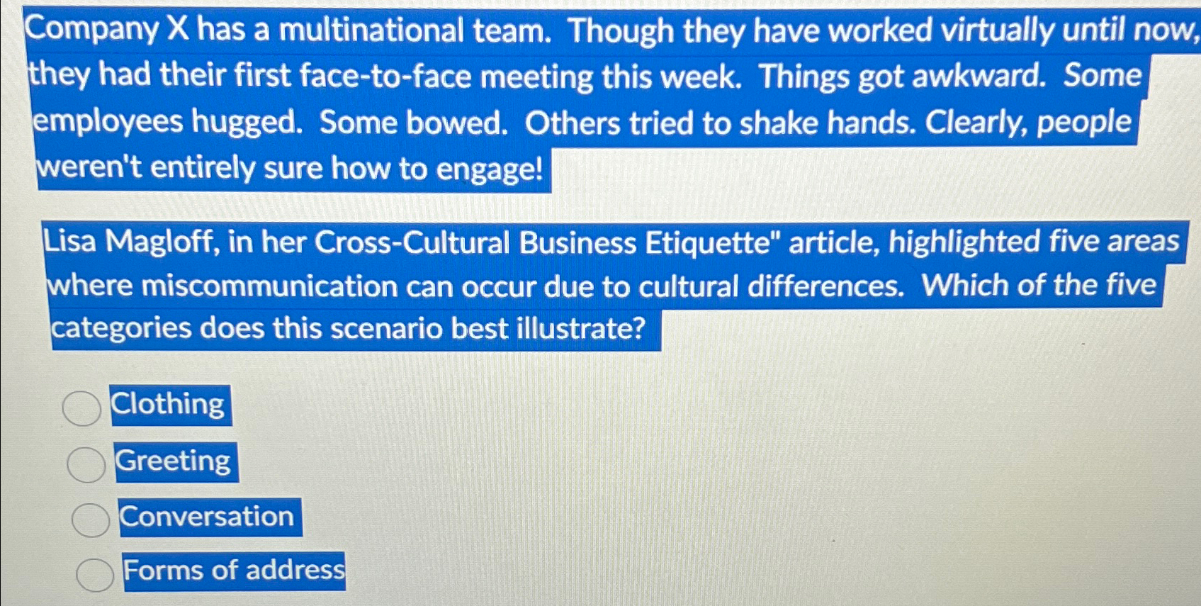 Solved Company x ﻿has a multinational team. Though they have | Chegg.com