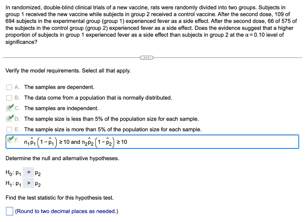 Solved In randomized, double-blind clinical trials of a new | Chegg.com