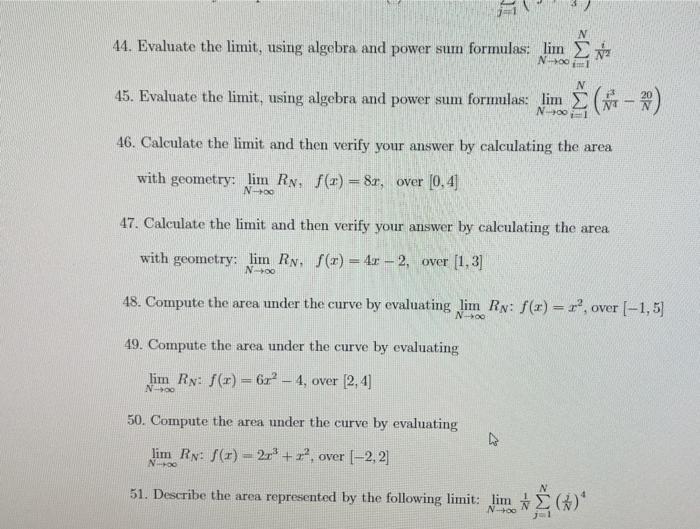 Solved 44. Evaluate the limit, using algebra and power sum | Chegg.com