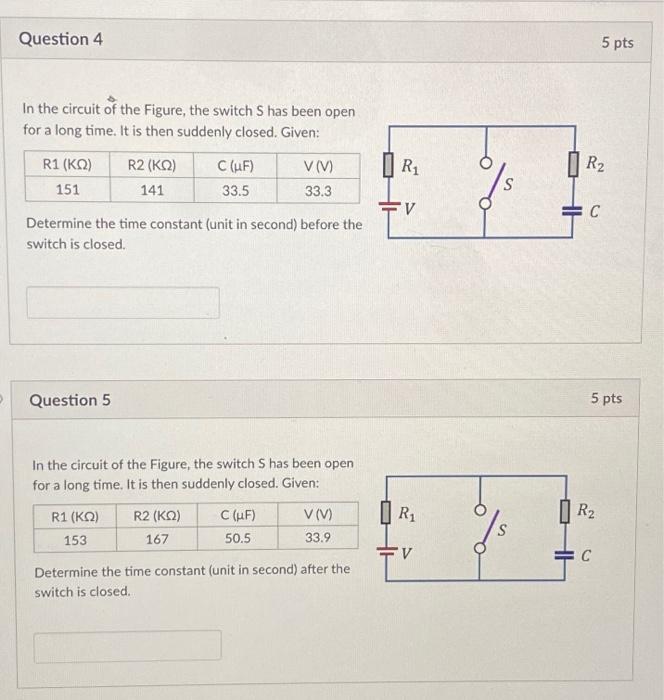 Solved In the circuit of the Figure, the switch S has been | Chegg.com
