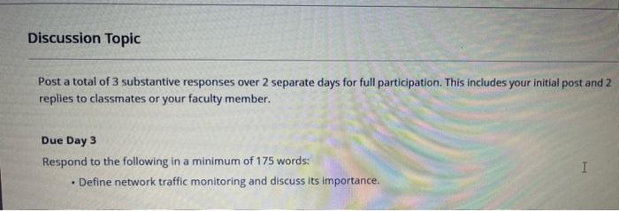 Solved Post a total of 3 substantive responses over 2 | Chegg.com