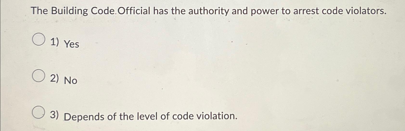 Solved The Building Code.Official has the authority and | Chegg.com