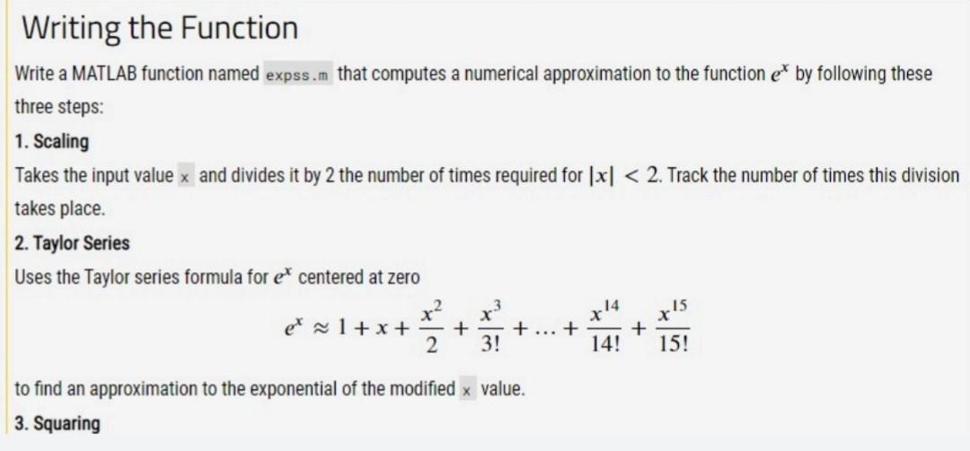Solved Writing the Function Write a MATLAB function named | Chegg.com